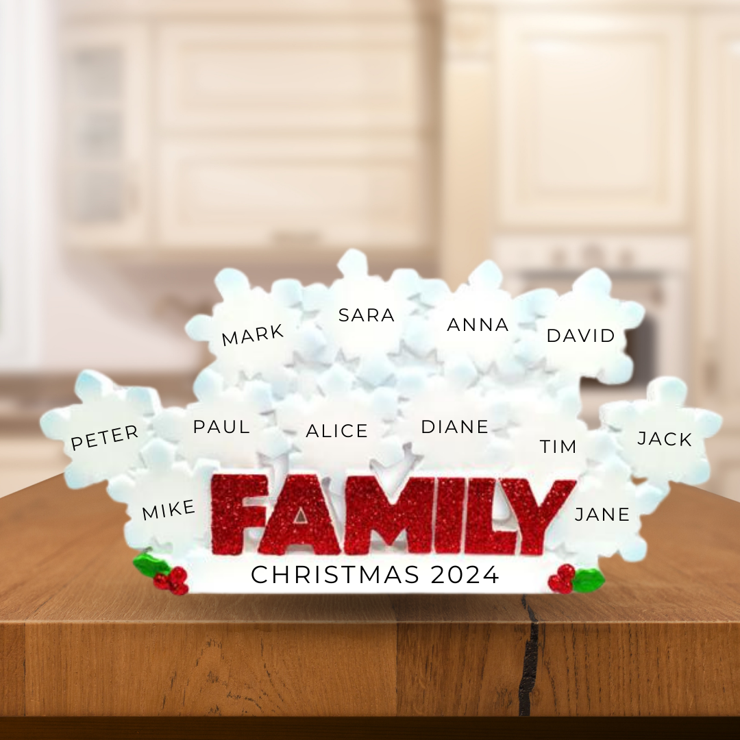 Personalized Snowflake Family of 11- Table Topper Stand Decoration ...